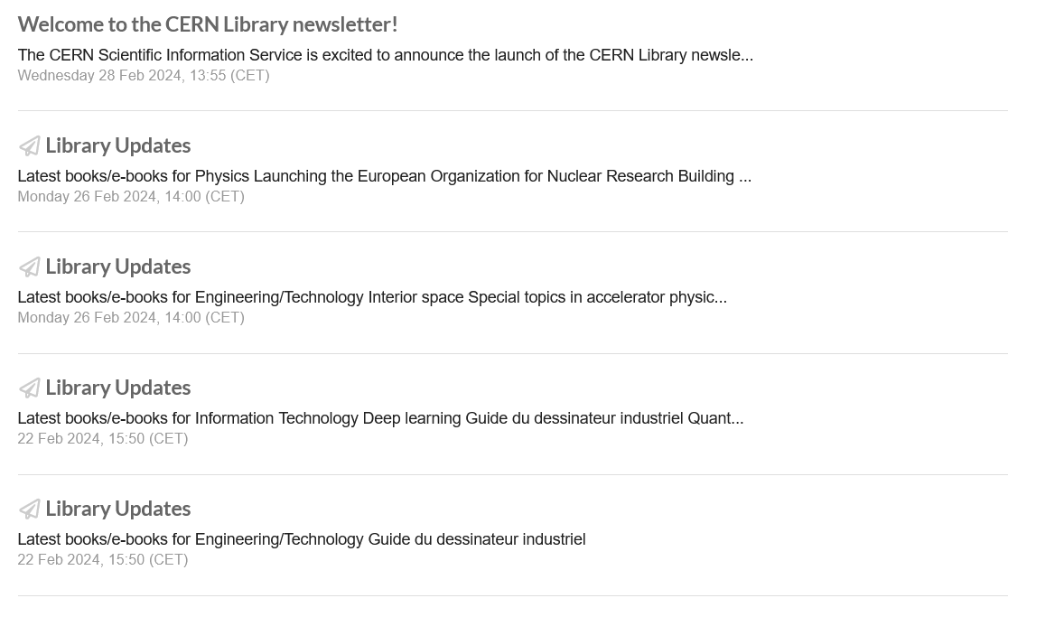 CERN Library launches new newsletter to connect with CERN community | CERN Scientific ...